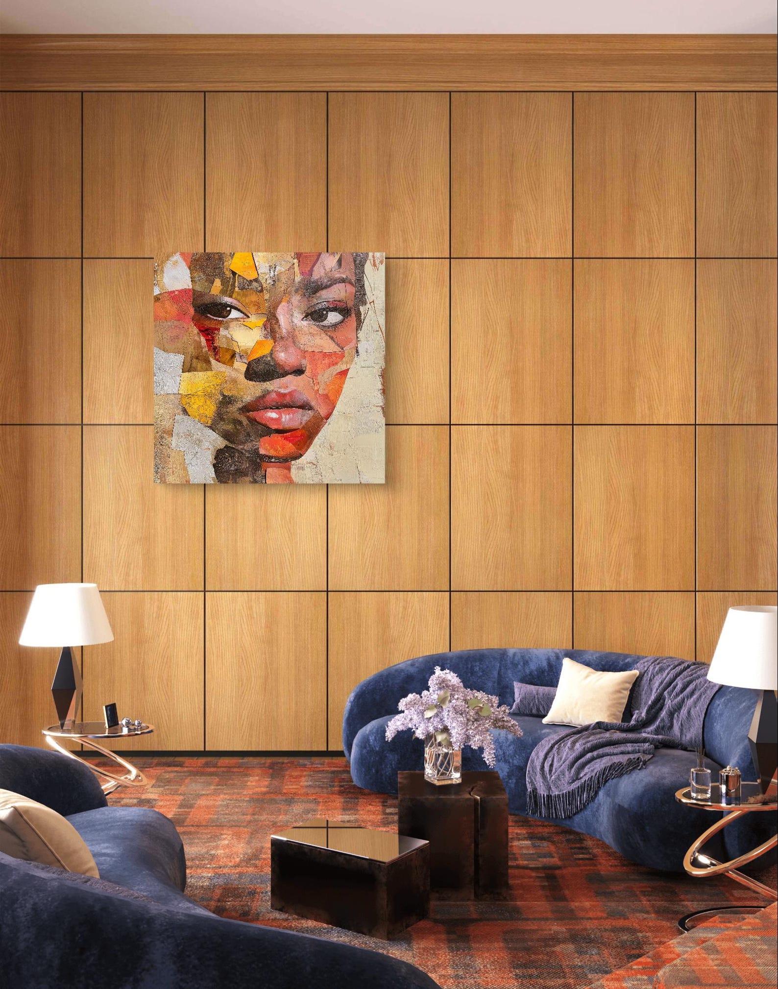 Abstract Collage Portrait Mixed Media Metal Print - Etsy