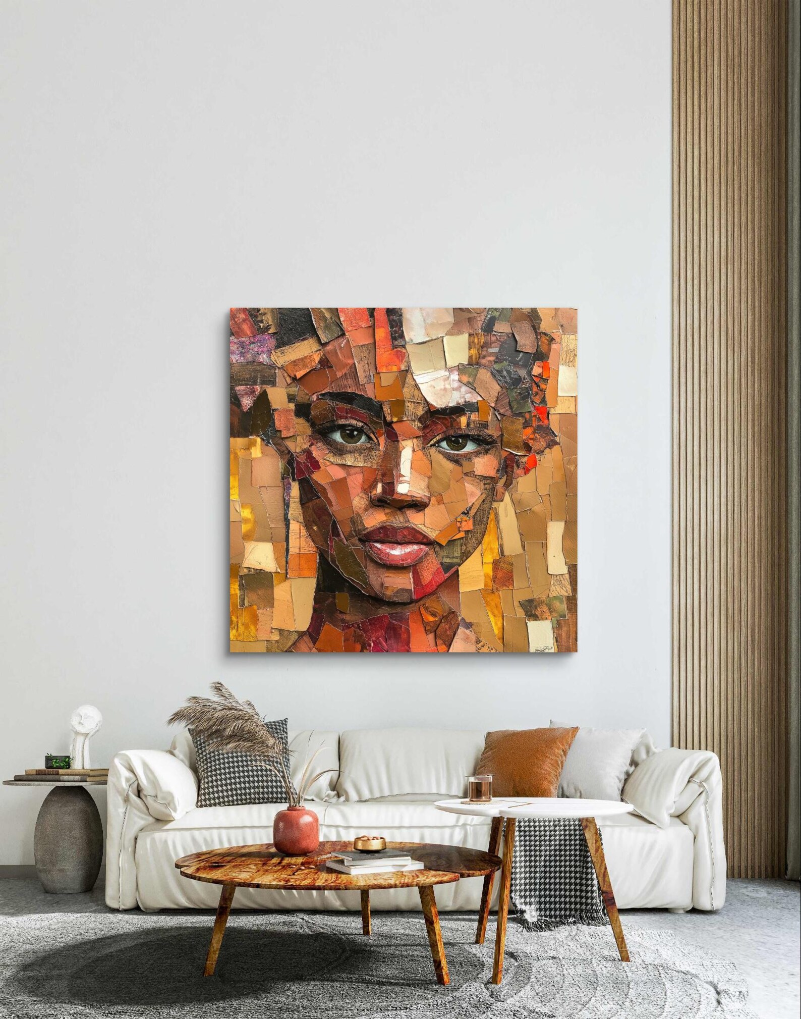 Radiant Mosaic - Abstract Portrait Canvas Print Colorful Modern Art ...