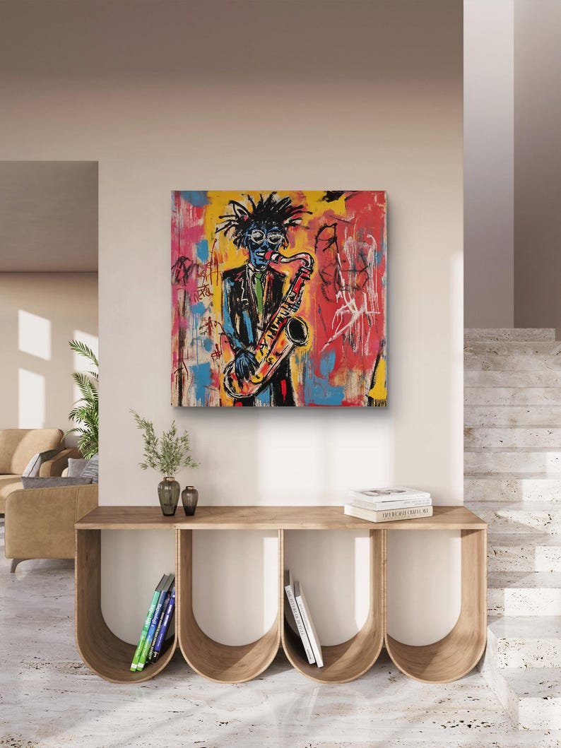 Sax in Color - Abstract Saxophone Player Wall Art - Canvas and Paper ...