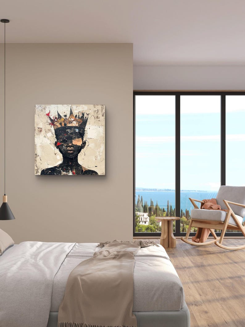 Royal Essence - Abstract Crowned Portrait Canvas Print, Modern Artistic ...