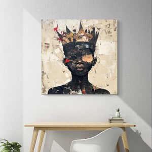 Royal Essence - Abstract Crowned Portrait Canvas Print, Modern Artistic ...