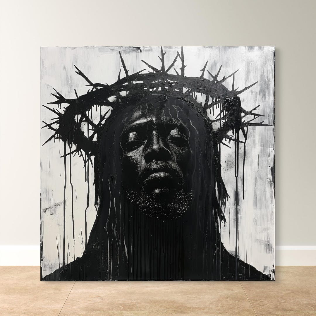 Jesus Wall Art, Black Jesus Poster, Religious Spiritual Decor, Black ...