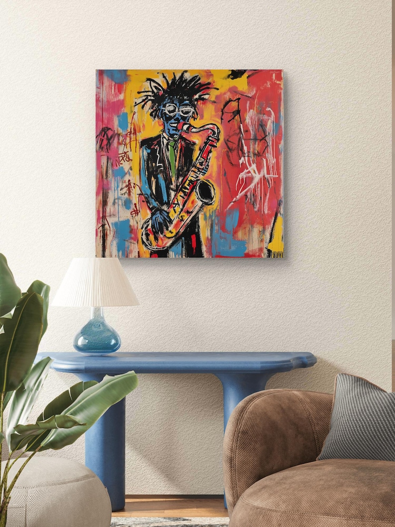 Sax in Color - Abstract Saxophone Player Wall Art - Canvas and Paper ...