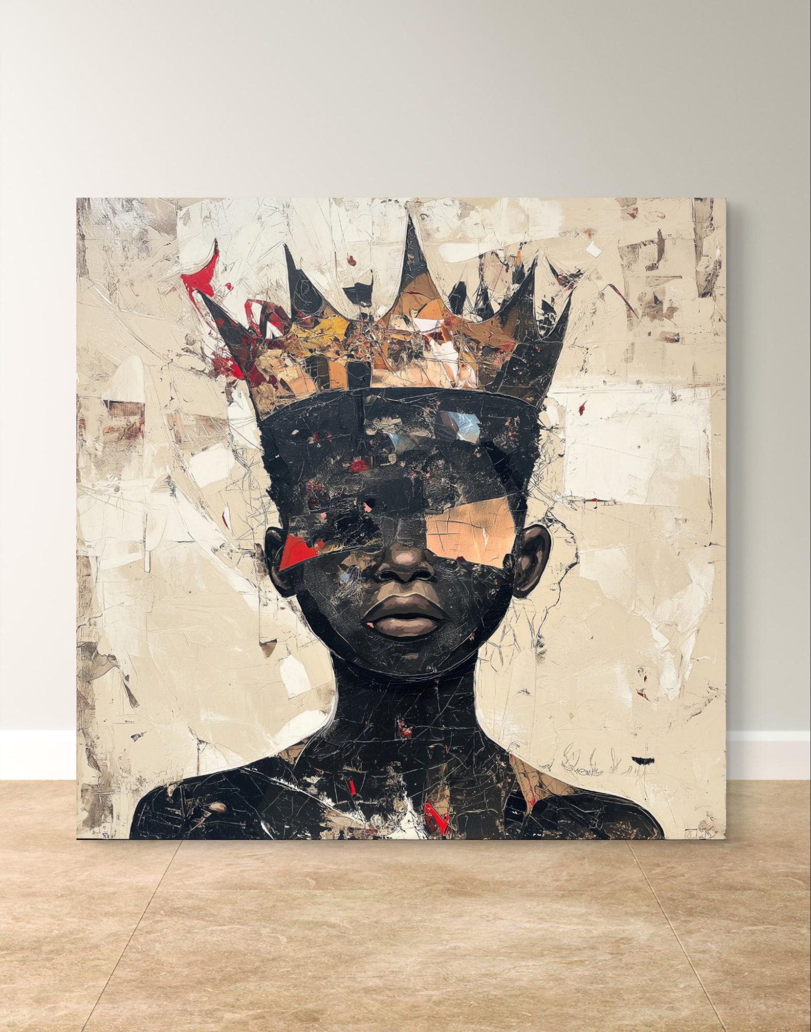 Royal Essence - Abstract Crowned Portrait Canvas Print, Modern Artistic ...