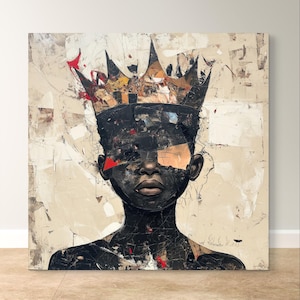 Royal Essence - Abstract Crowned Portrait Canvas Print, Modern Artistic ...