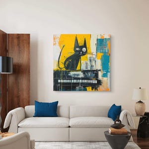 Jazz Cat Wall Art Print | Stylish Music Decor & Cat Lover Gift ...