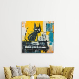 Jazz Cat Wall Art Print | Stylish Music Decor & Cat Lover Gift ...