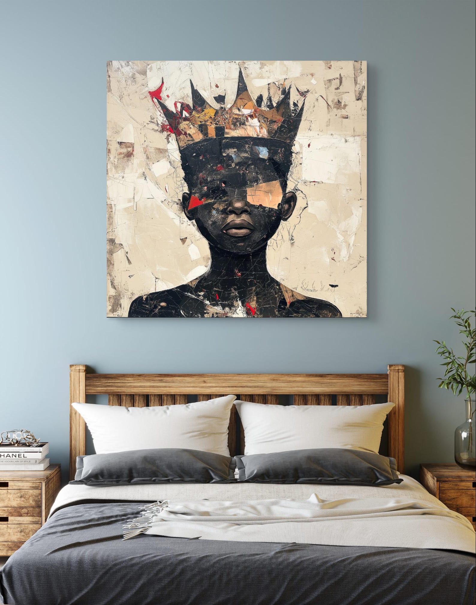 Royal Essence - Abstract Crowned Portrait Canvas Print, Modern Artistic ...
