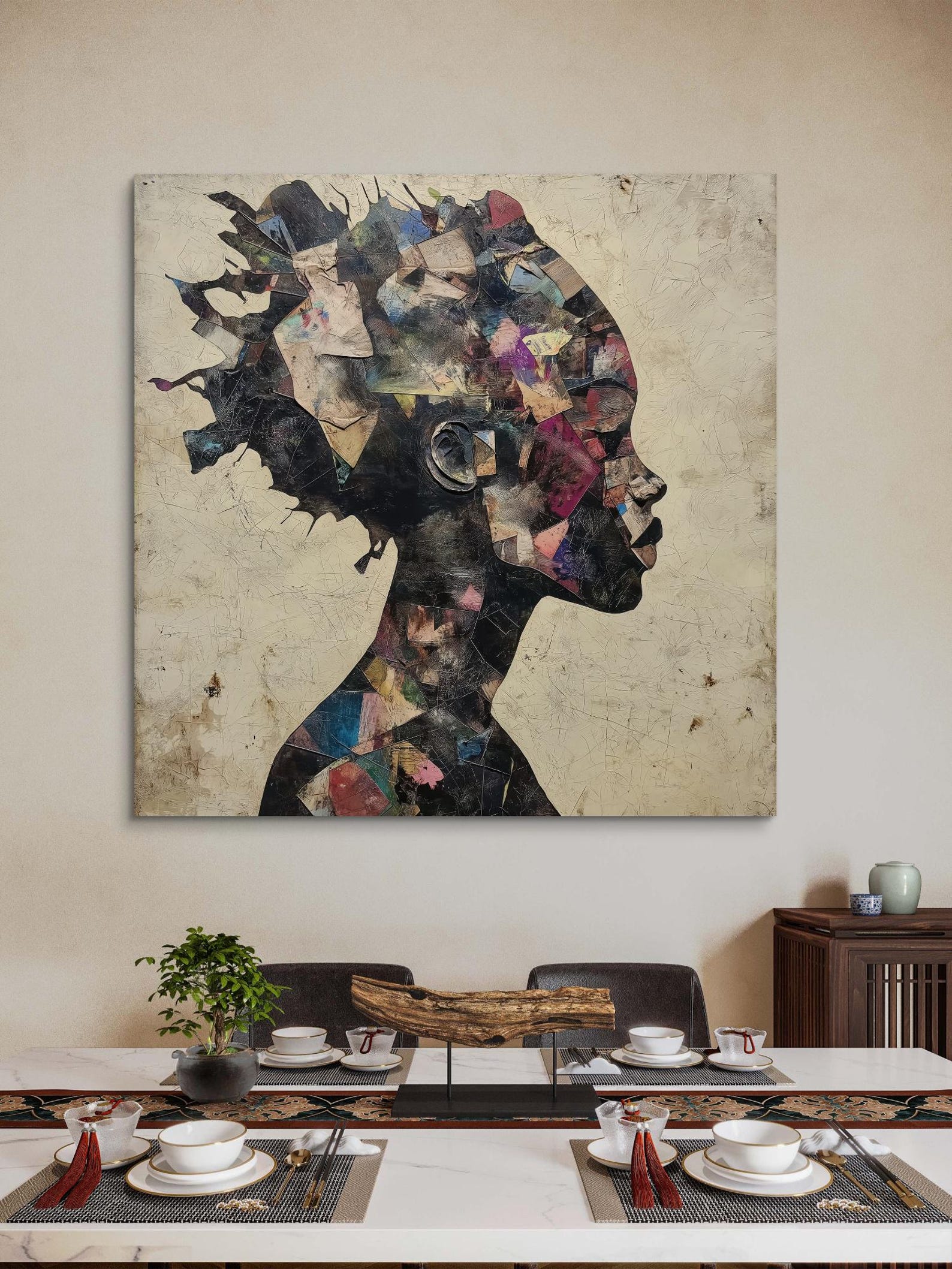 Regal Fragmentation - Abstract Mixed Media Art Print - Metal, Canvas ...