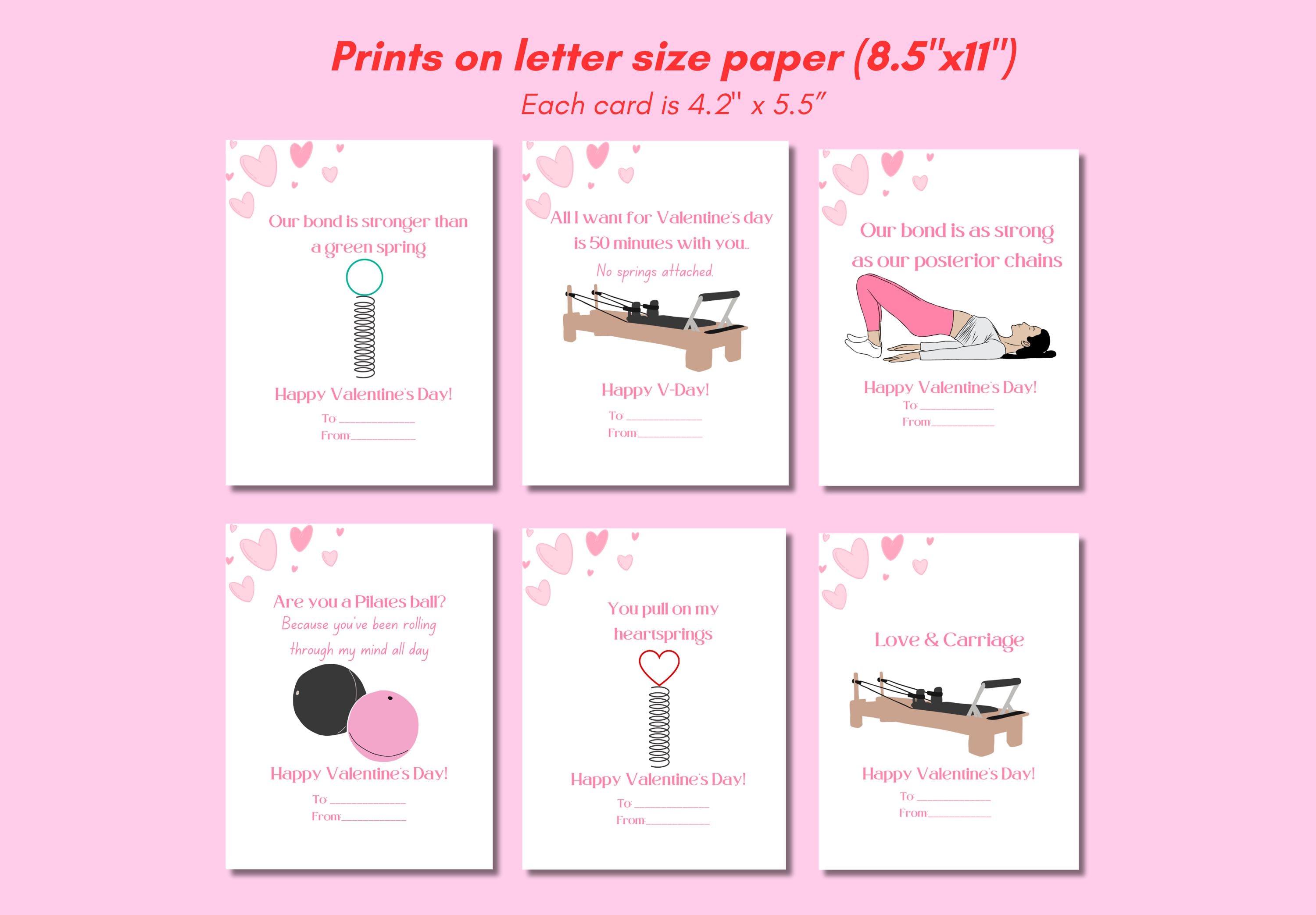 Printable Pilates Valentine's Day Cards - Etsy