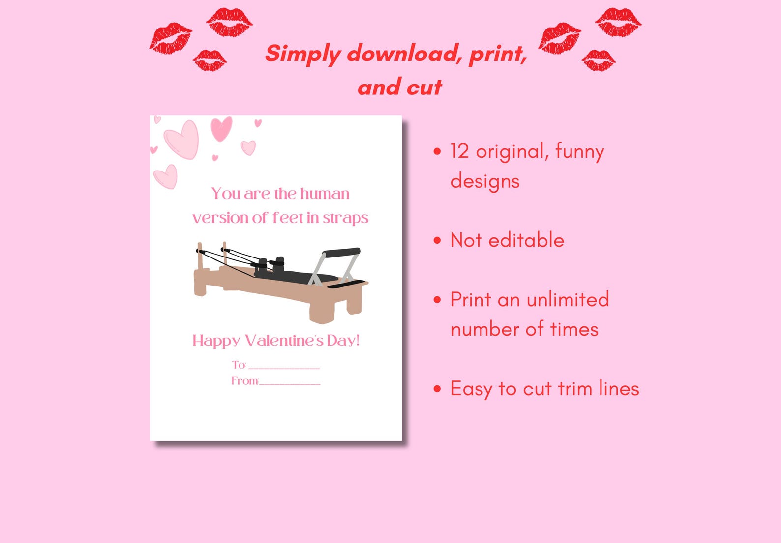 Printable Pilates Valentine's Day Cards - Etsy
