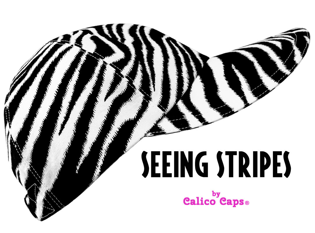 Seeing Stripes - LARGE - Black & White Zebra Stripe Baseball Ball Cap ...