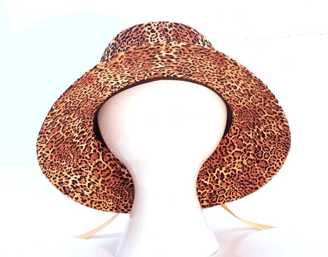 Leo Beach - Ladies Womens Leopard Print Wide Brim Sun Hat Bucket Floppy ...