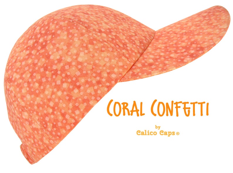 Coral Confetti - SMALL - Ladies Womens Baseball Ball Cap Peach Pastel ...