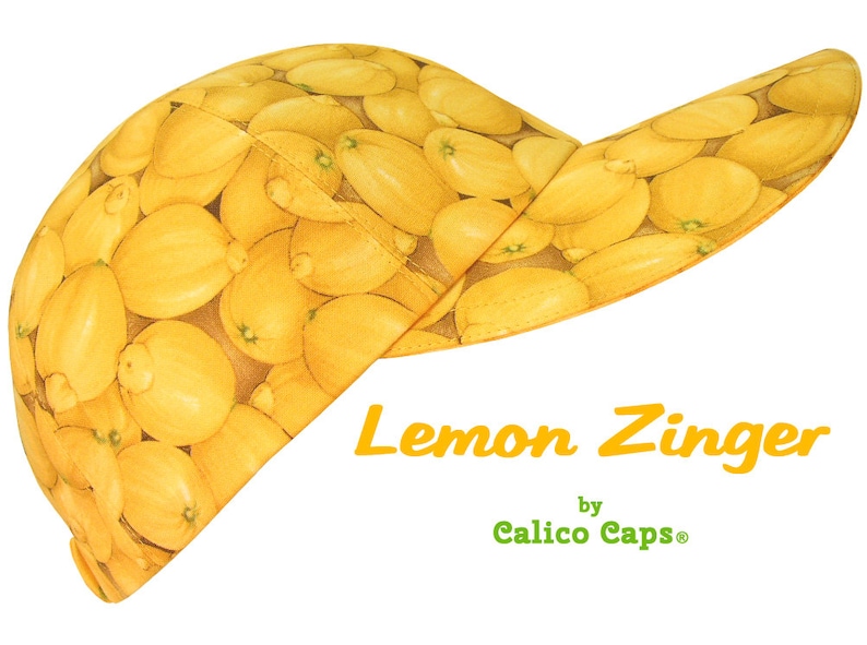 Lemon Zinger Bright Yellow Lemons Baseball Ball Cap Ladies Girls Fun ...