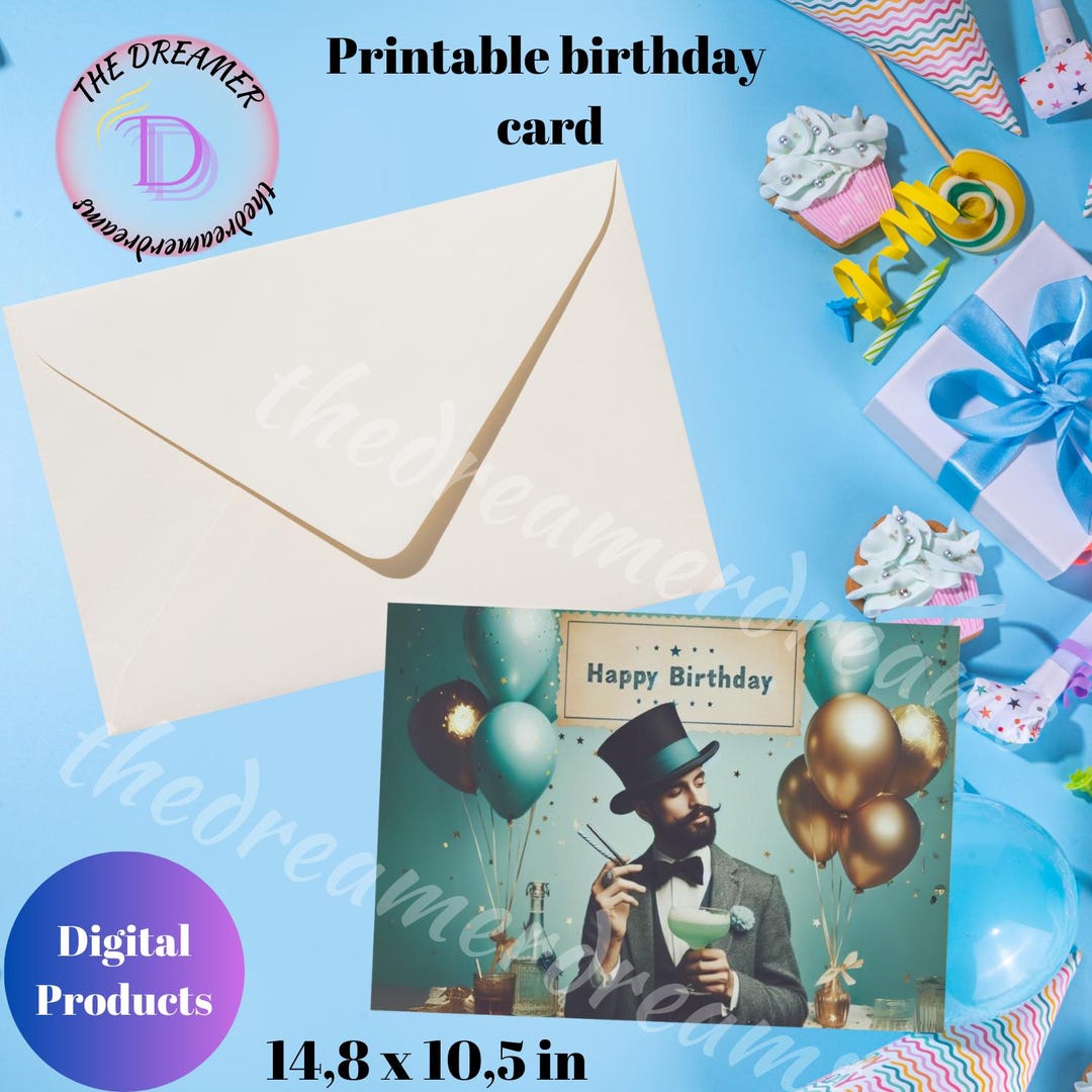 Man’s Birthday Card –printable Funny Greeting for Him,masculine ...