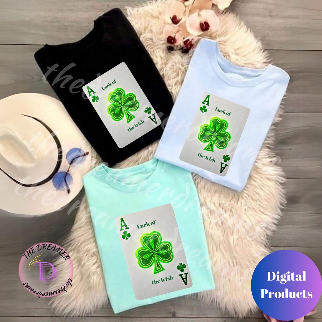 Luck of the Irish Ace of Spades PNG SVG Pdf,st Patricks Day Clover ...