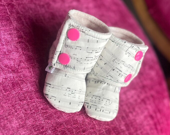 Wicked Themed Baby Booties Handmade Using “defying Gravity” Sheet Music ...