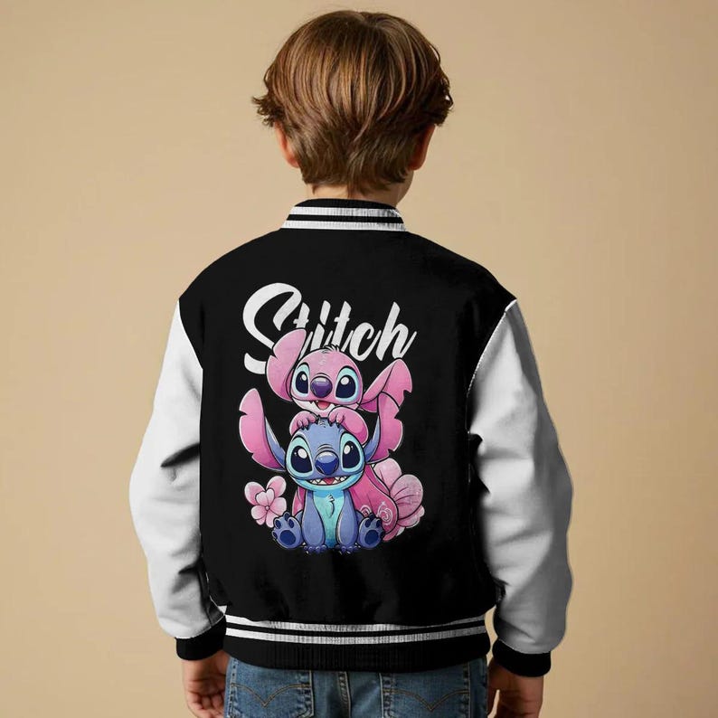 Personalized Stitch Varsity Jacket for Ohana Means Family Fan, Cartoon ...