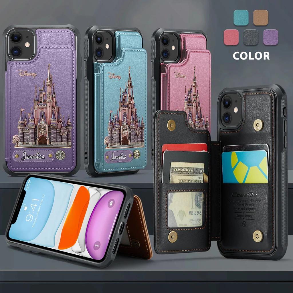 Personalized Disneyland Leather Wallet Phone Case, Mouse Castle Card ...