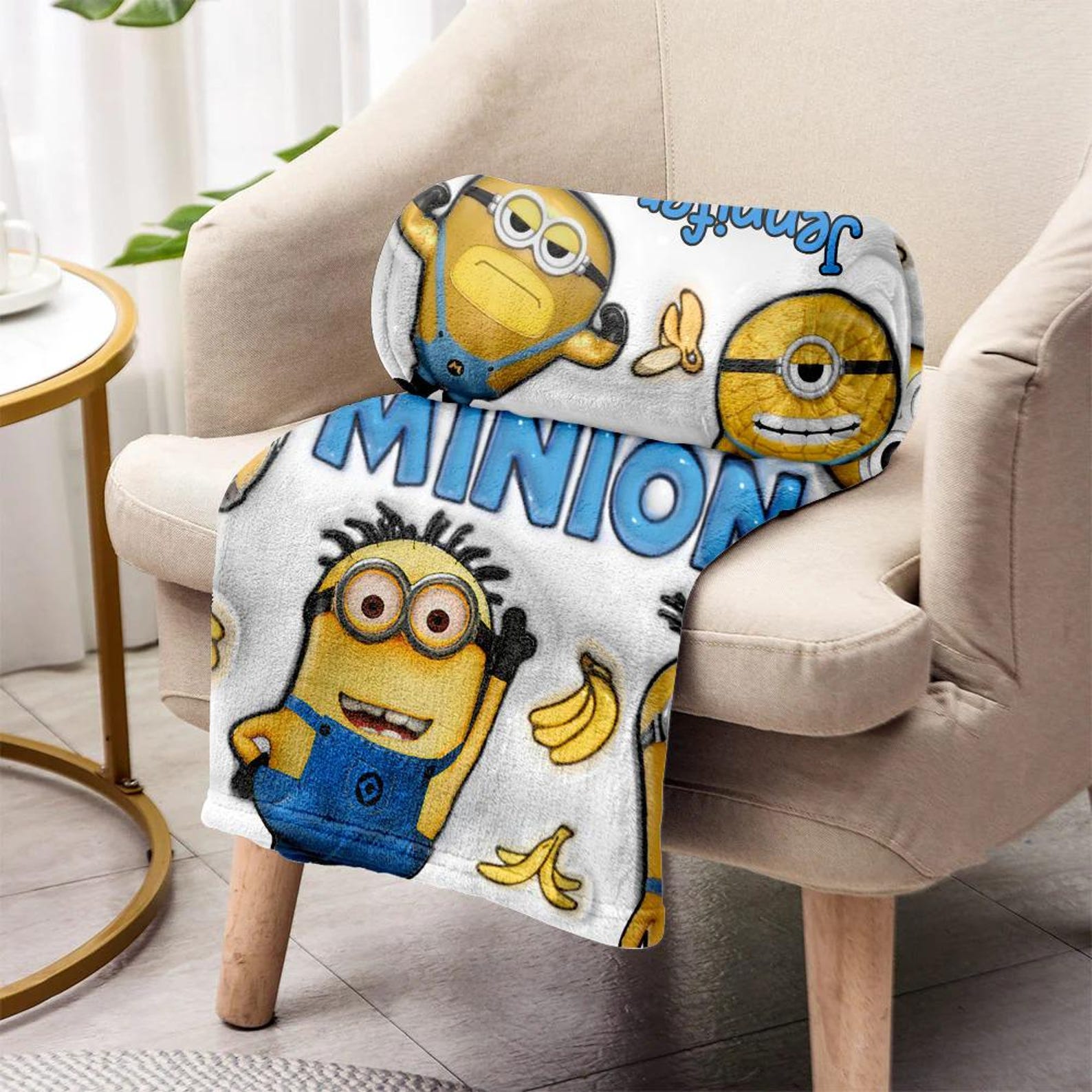 You're One in A Minion Personalized Cartoon Fleece Blanket, Yellow ...