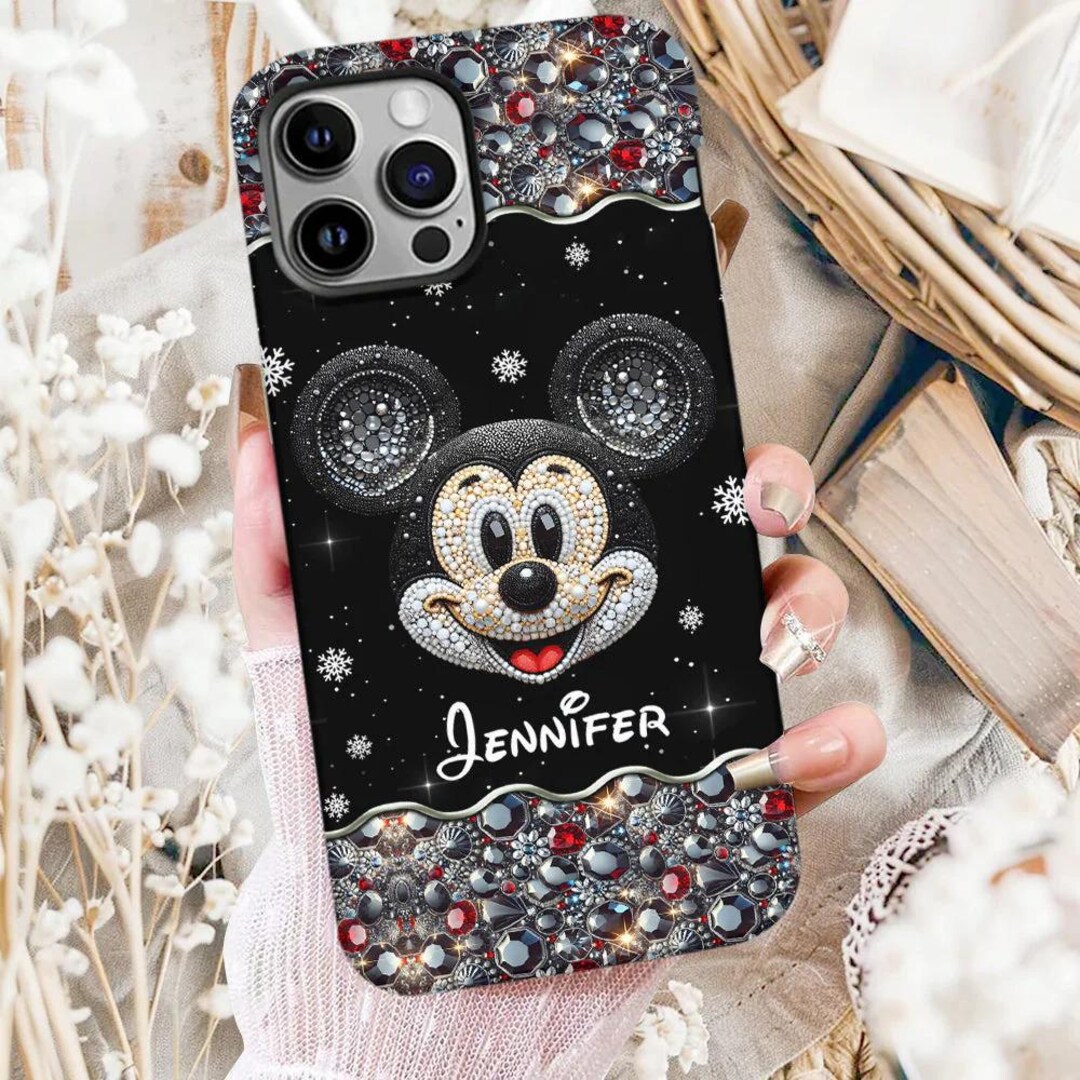 Personalized Black Mouse Phone Case for iPhone Samsung, Disneyland Trip ...