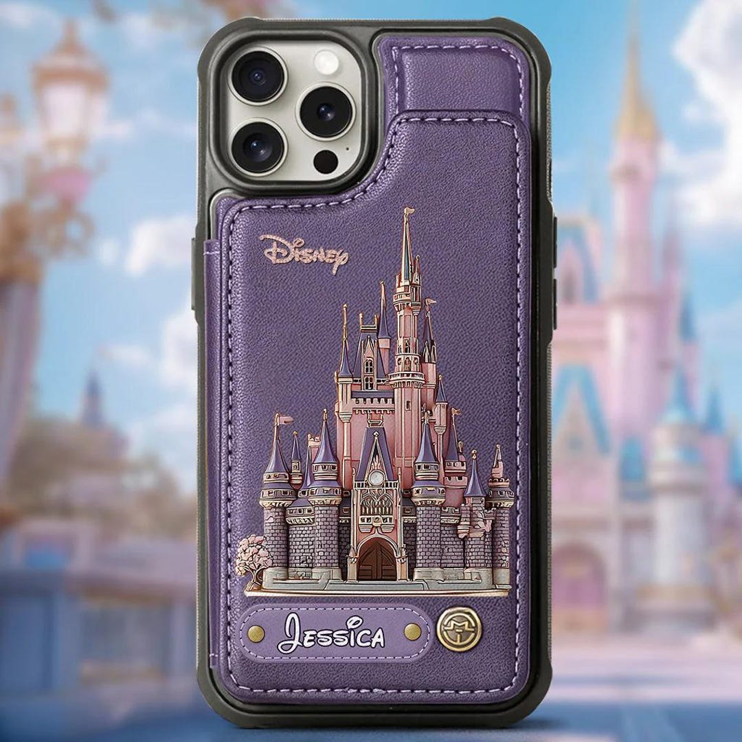 Personalized Disneyland Leather Wallet Phone Case, Mouse Castle Card ...