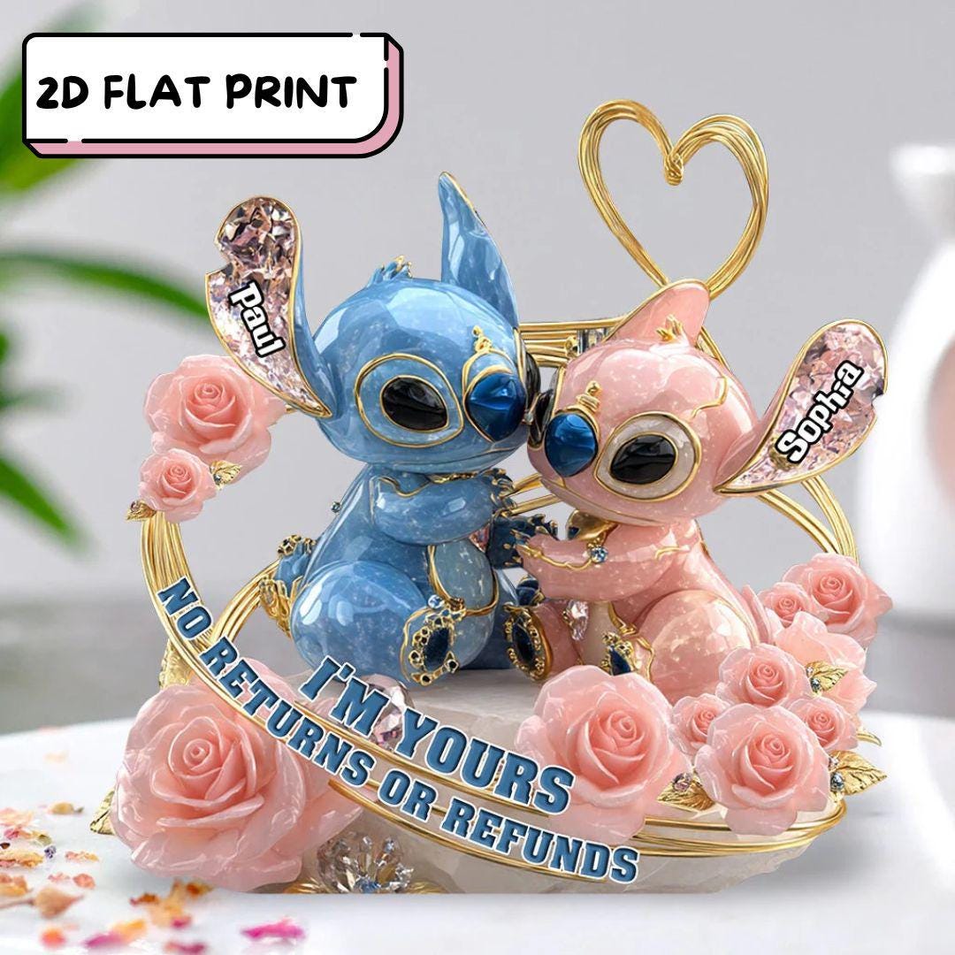 Personalized Couple Stitch Angel Acrylic Plaque, No Return or Refund ...