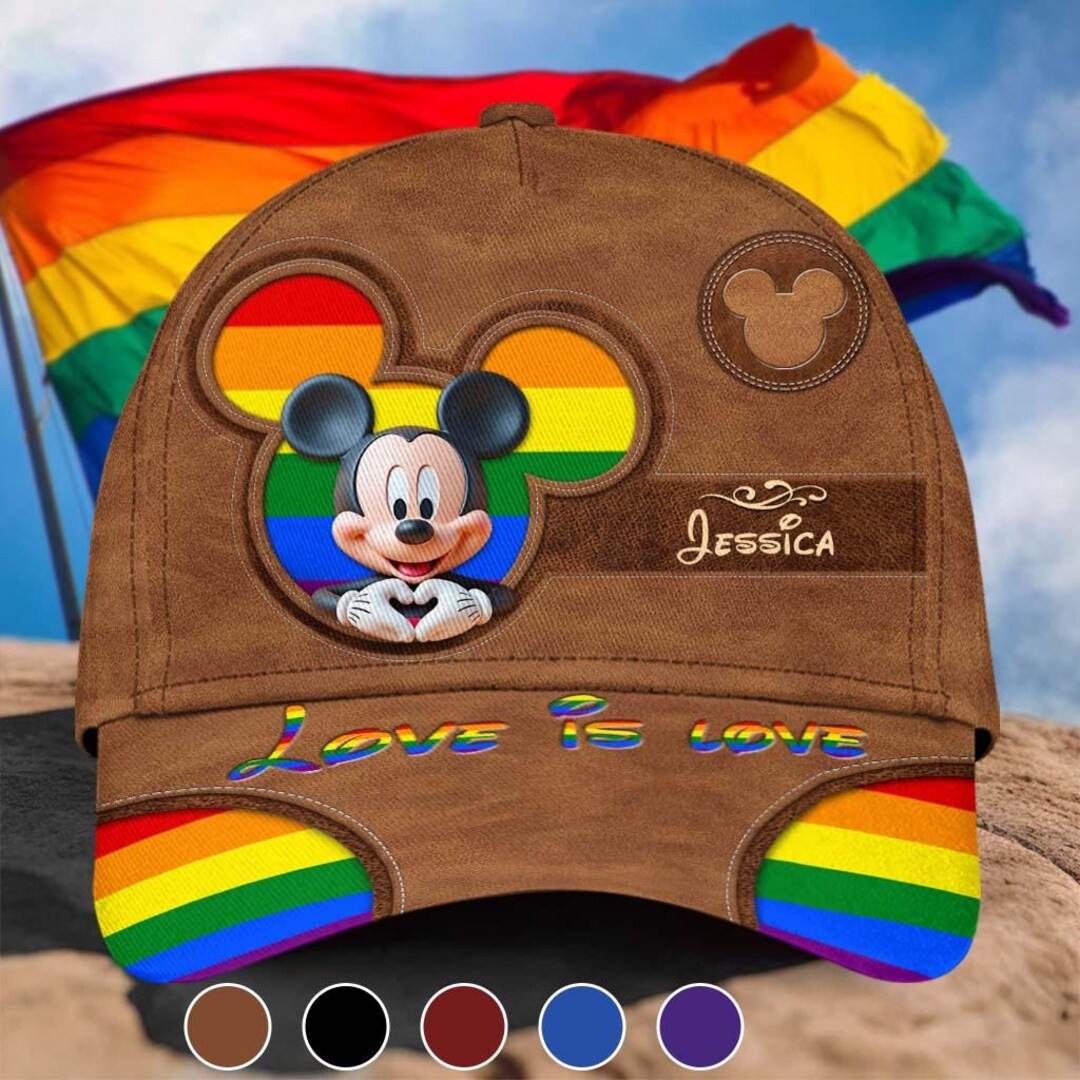 Personalized LGBT Mouse Leather Pattern Classic Cap, Love is Love Hat ...