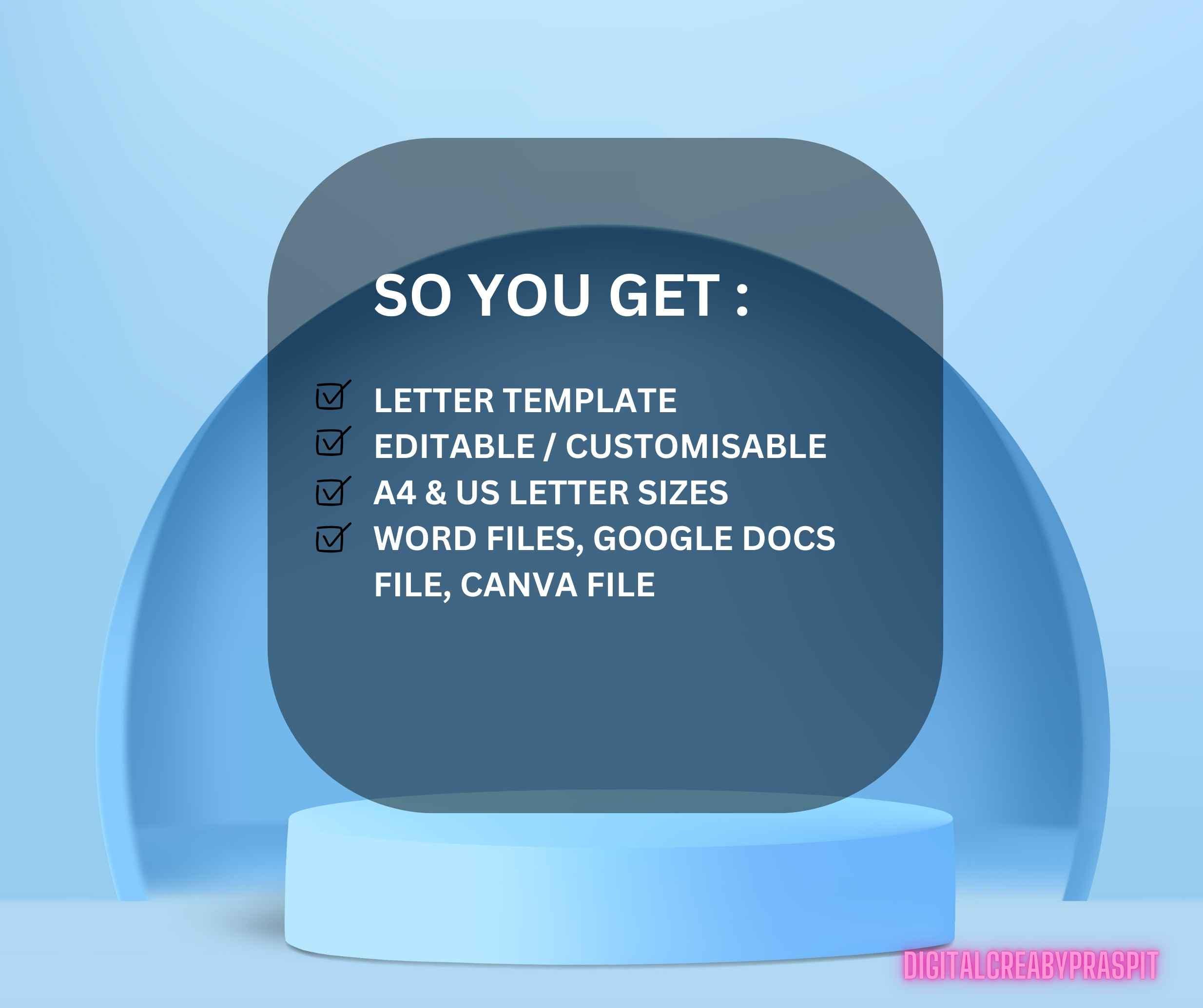 Resignation Letter Template, Professional Editable Design for Easy ...