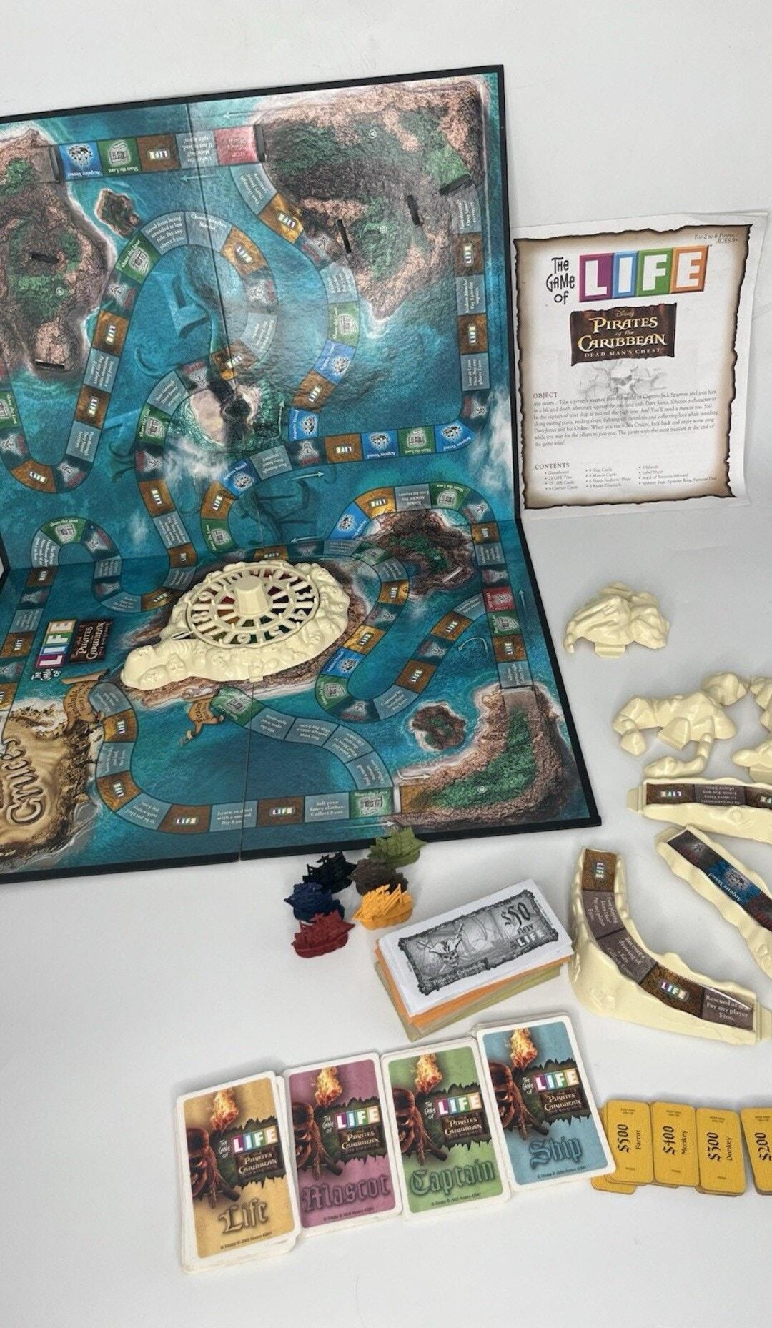 The Game of Life Pirates of the Caribbean Dead Man's Chest 2005 Hasbro ...
