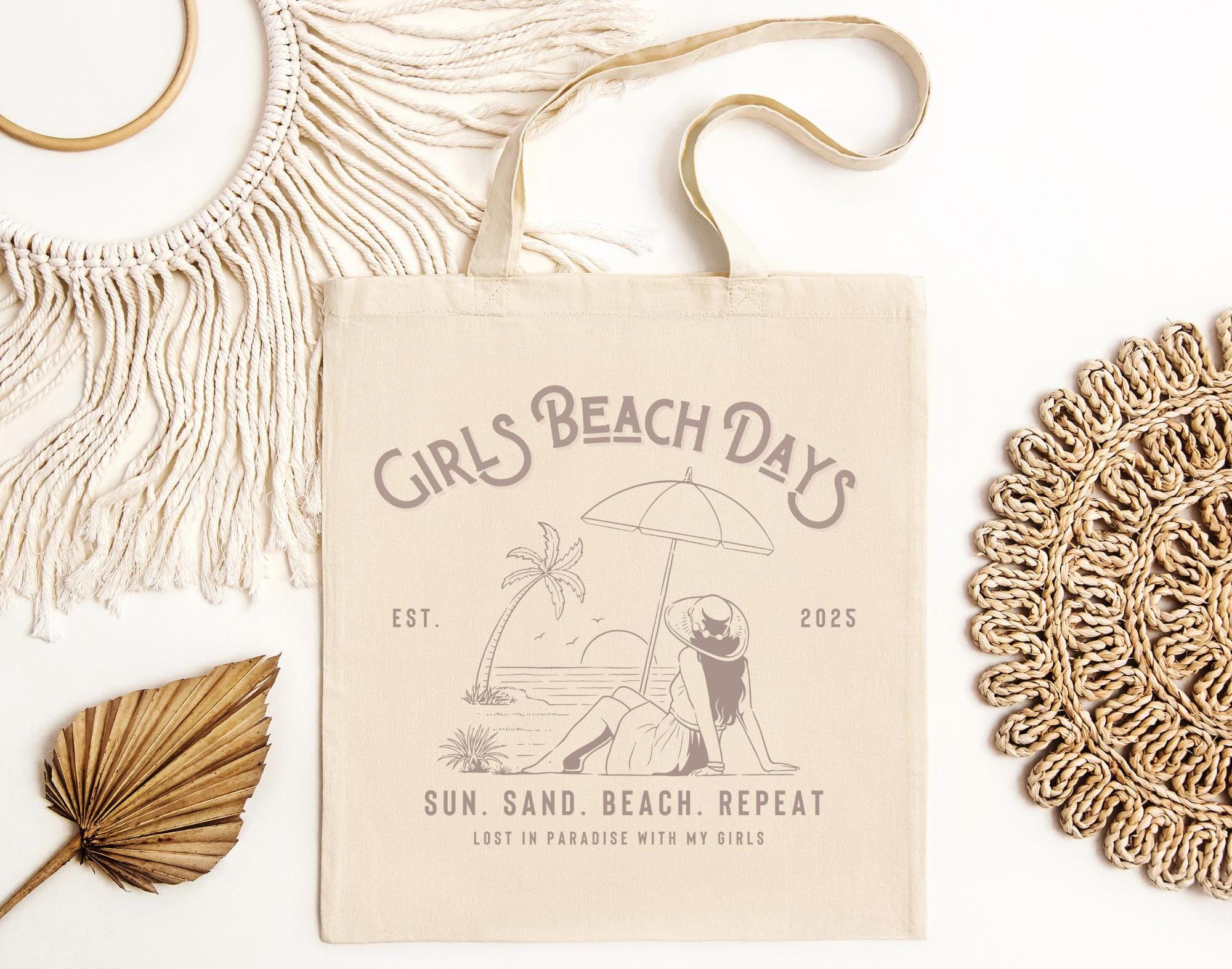 Girls Beach Day Canvas Girls Trip Bag, Beach Bag Girls Trip, Beach Tote ...