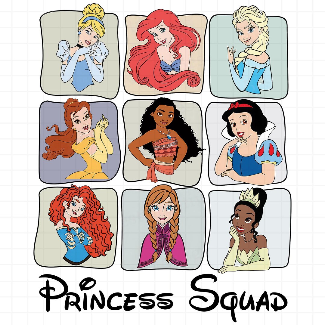 Princess Squad PNG, Best Friends Princess Png, Princess Squad Png ...