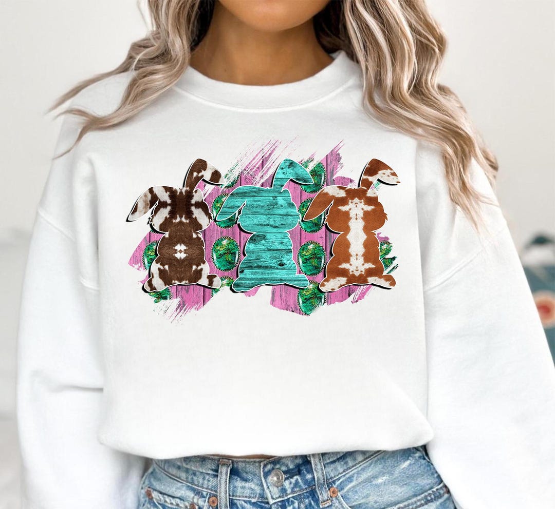 Western Rabbit Kopyasi PNG, Cute Cow Easter Png, Retro Easter Png ...