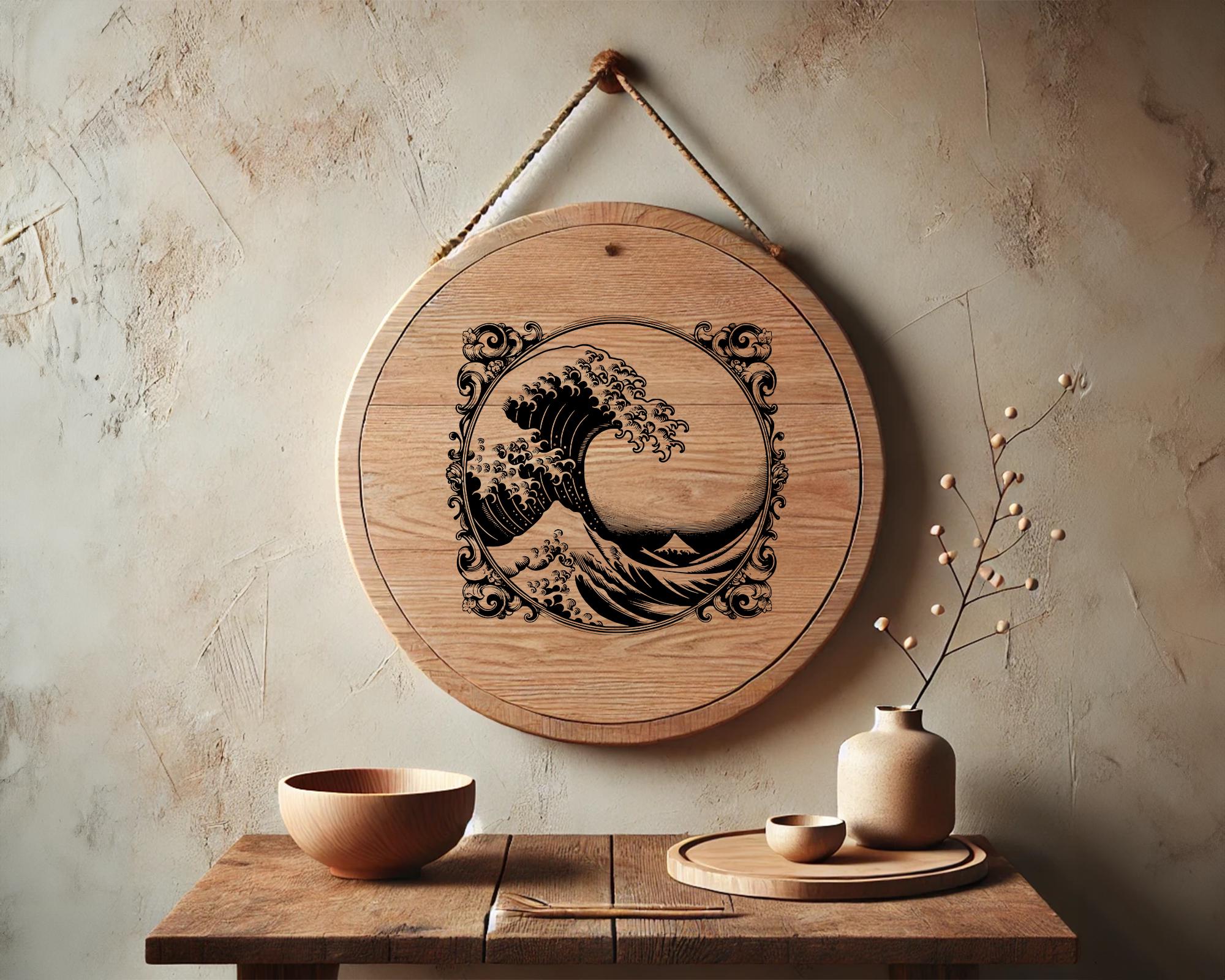 Hokusai the Great Wave of Kanagawa SVG, Cutting Digital File, Japanese ...