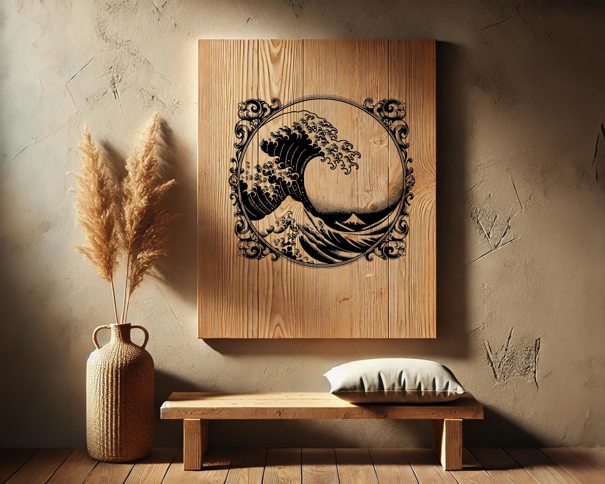 Hokusai the Great Wave of Kanagawa SVG, Cutting Digital File, Japanese ...