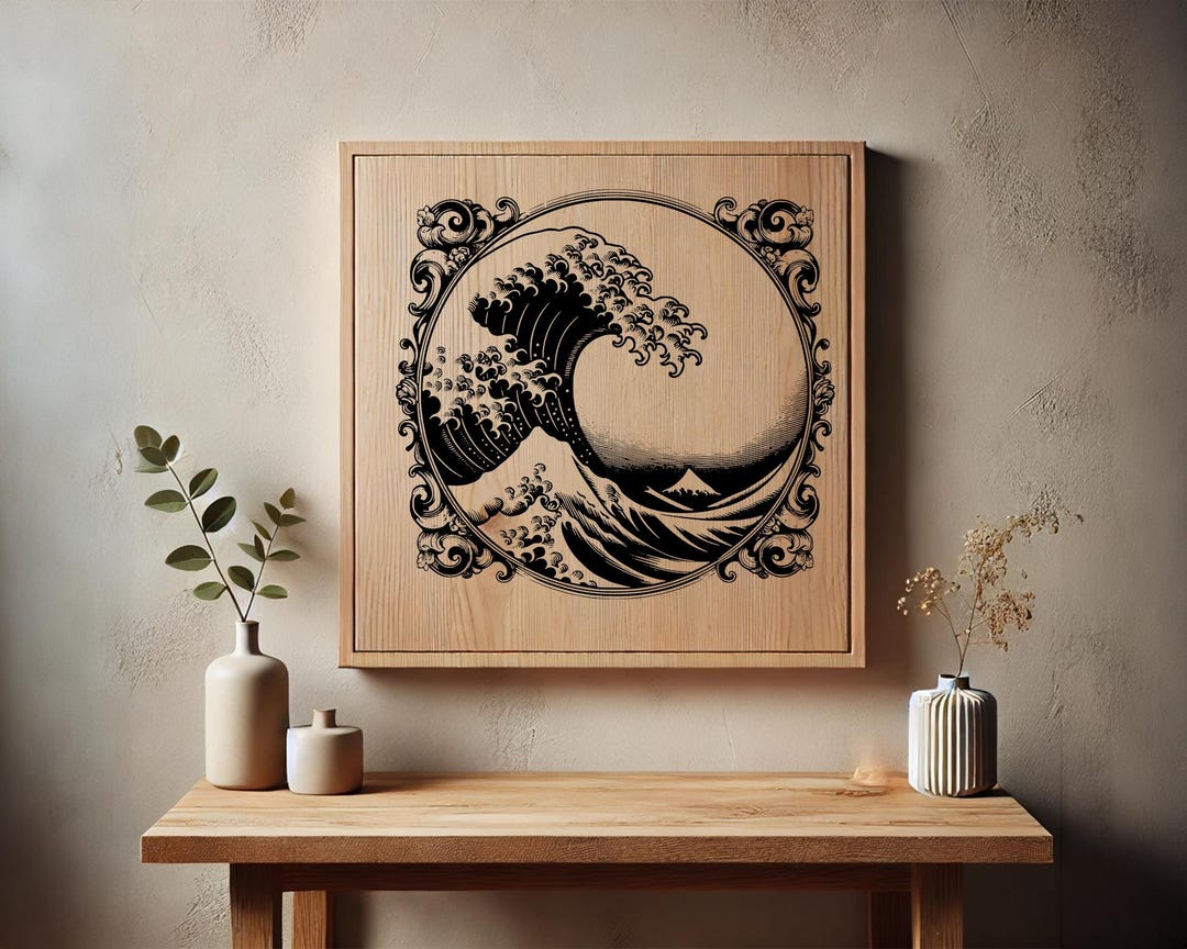Hokusai the Great Wave of Kanagawa SVG, Cutting Digital File, Japanese ...