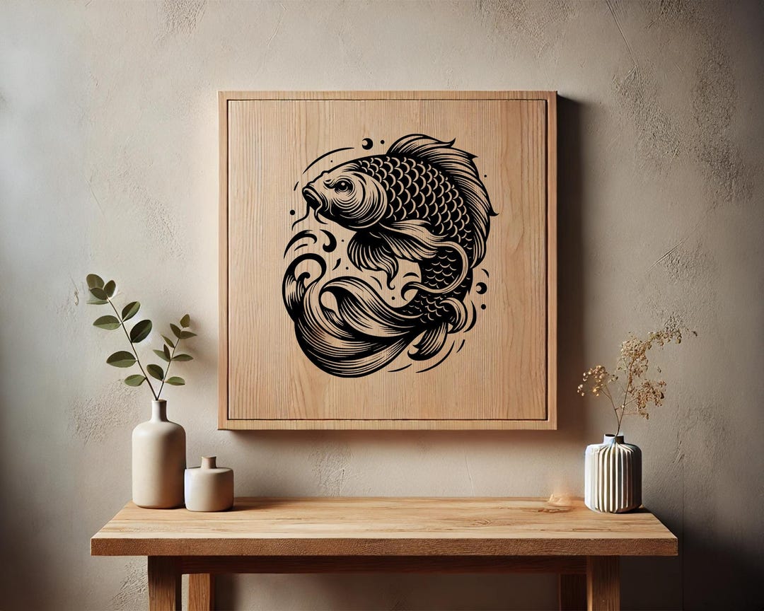 Carp Fish SVG, Cutting Digital File, Perseverance Laser Wood Engraving ...