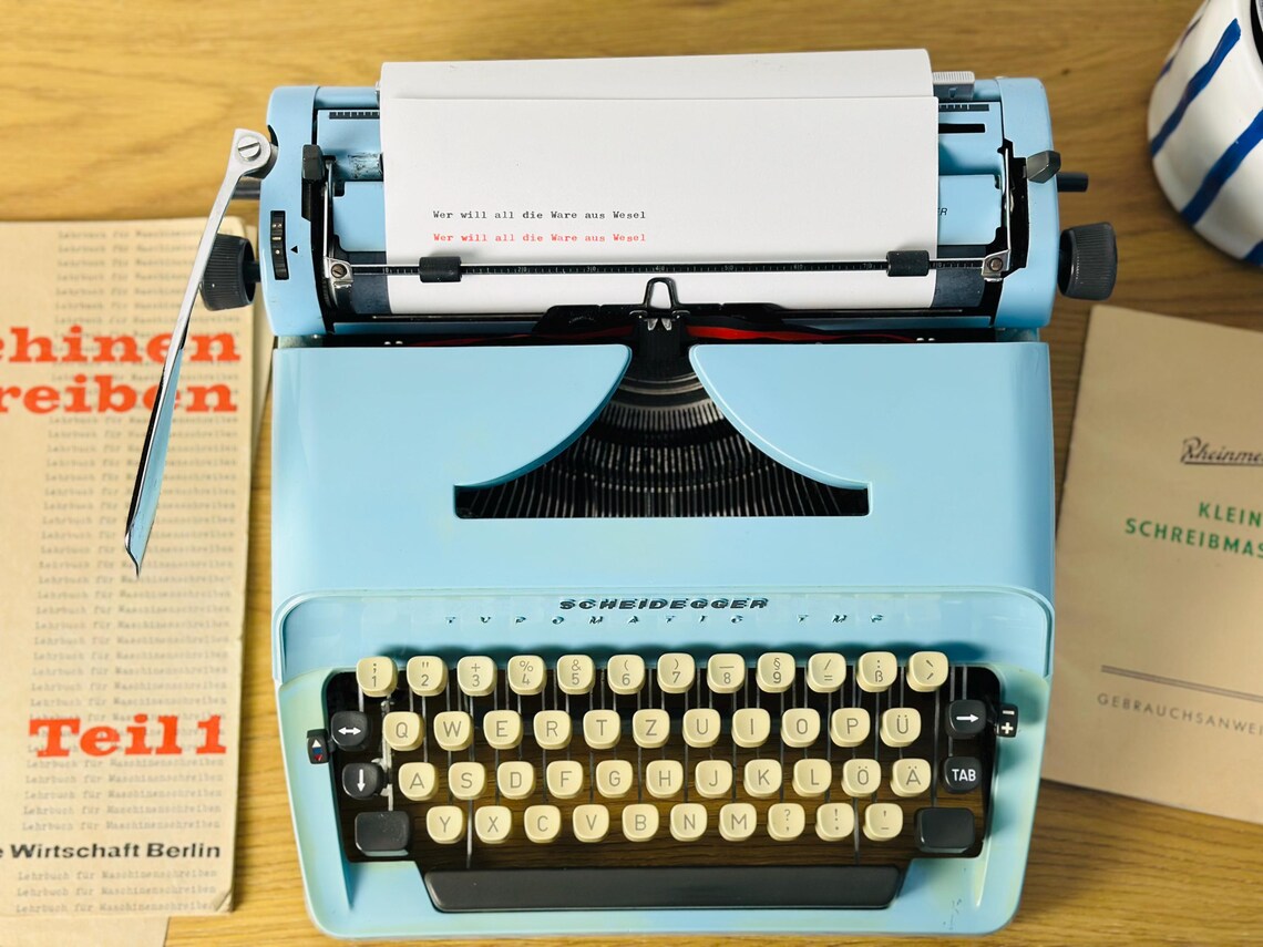 Scheidegger Typomatic TMS Typewriter – Fully Working, Vintage Manual - Etsy