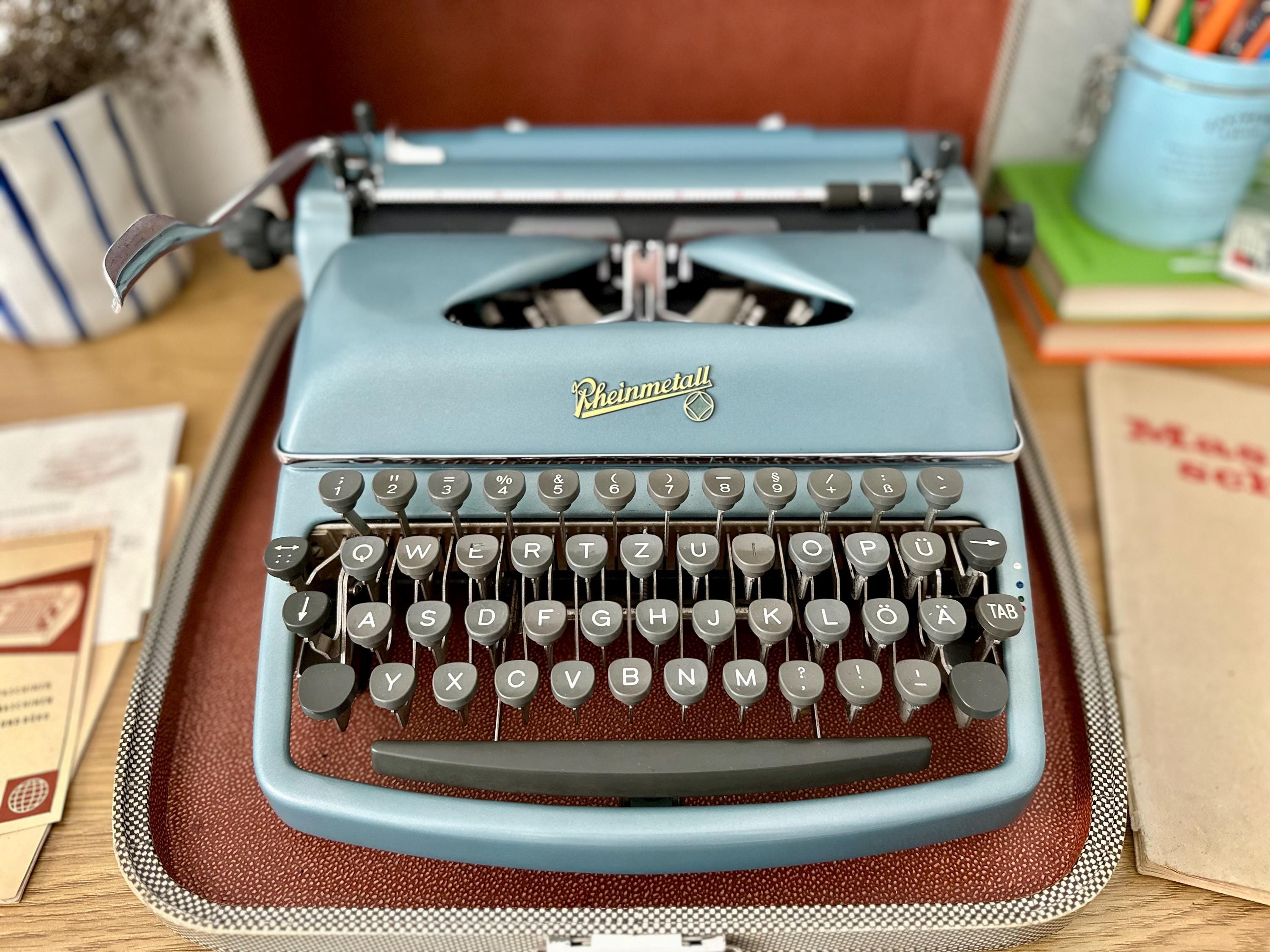 Rheinmetall 1952 Typewriter – Blue, Original Case and Documents ...