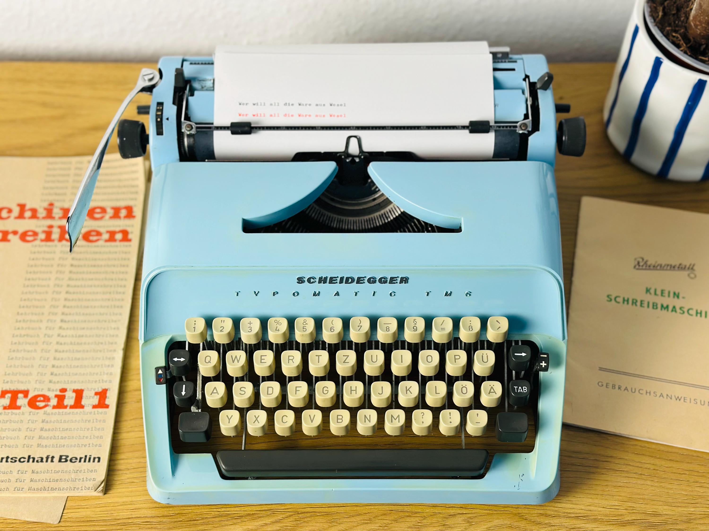 Scheidegger Typomatic TMS Typewriter – Fully Working, Vintage Manual - Etsy