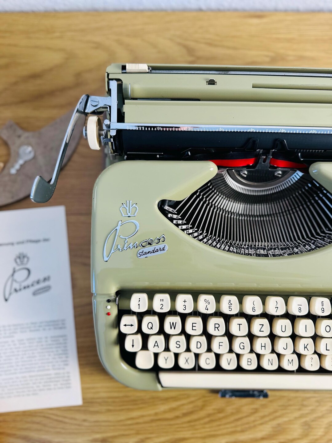 Princess Standard Portable Typewriter – Olive Green, Mint Condition ...