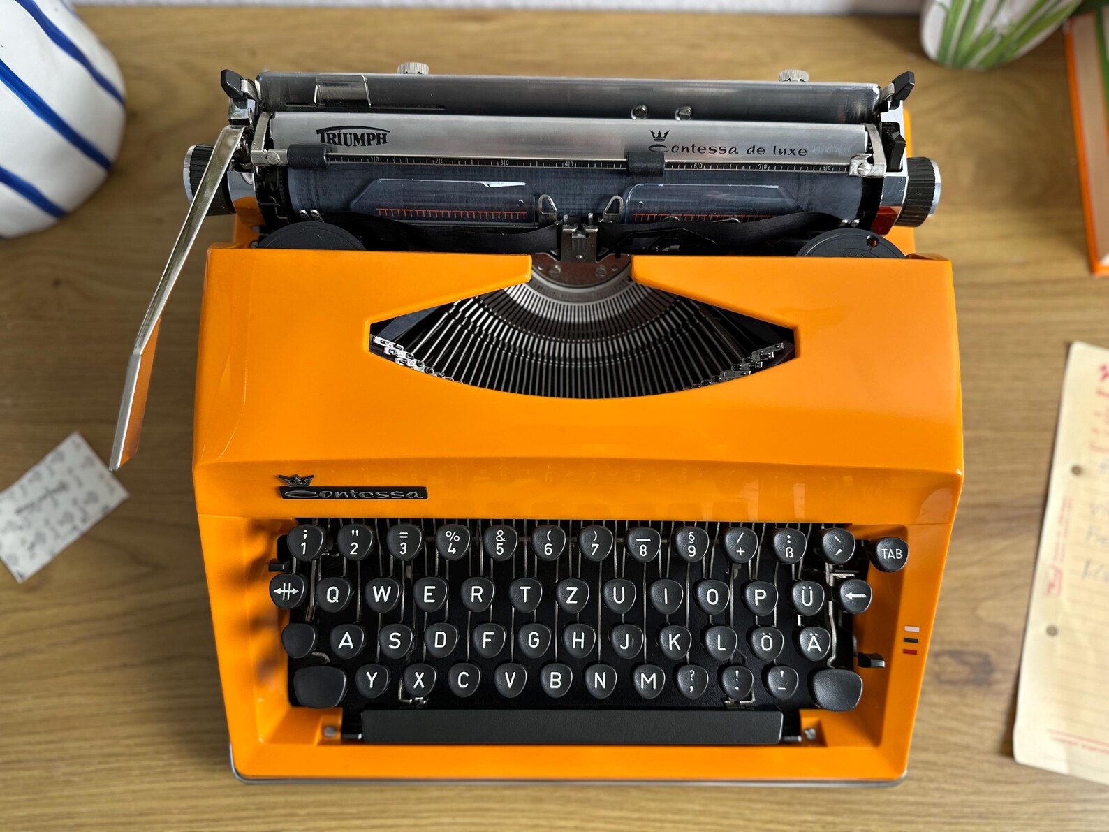 Vintage Adler Contessa De Luxe 1974 Orange Typewriter – Fully ...