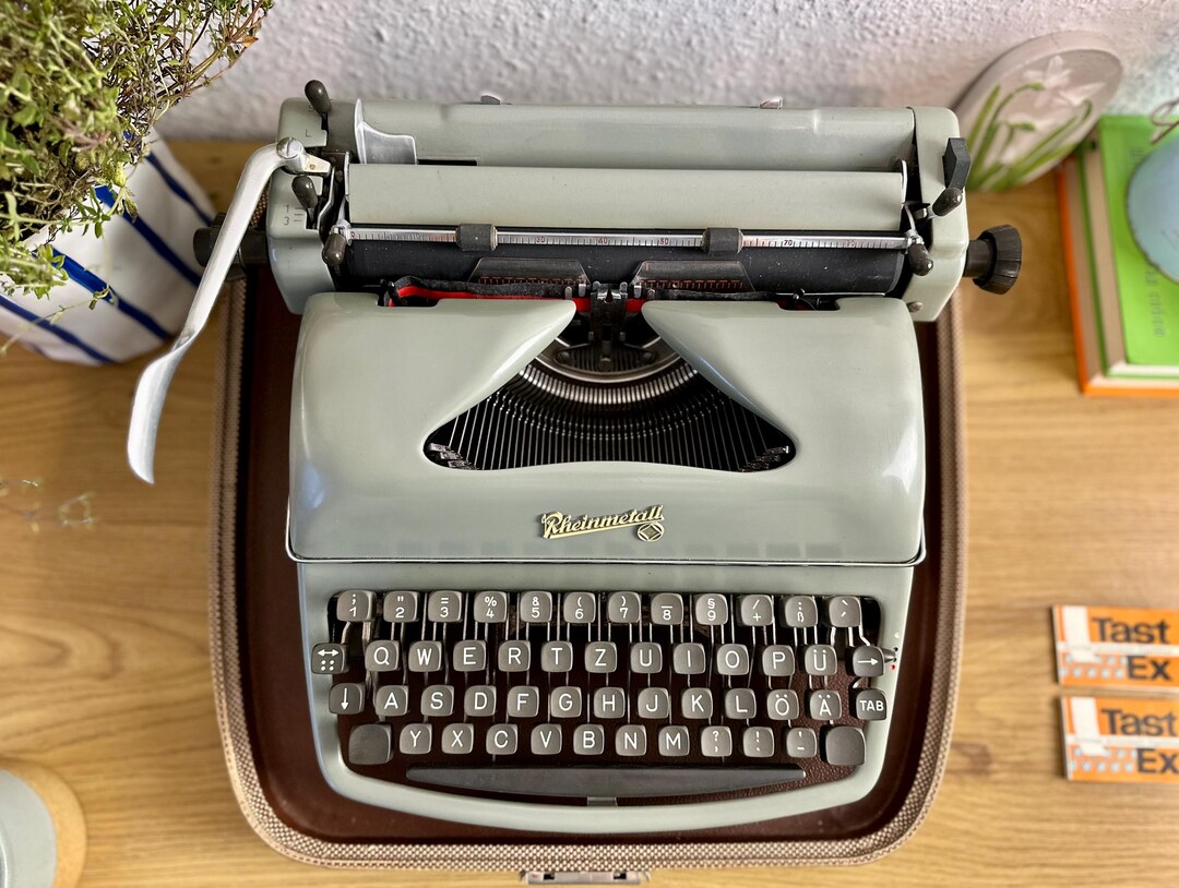 Vintage Rheinmetall Typewriter 1952 Color Olive Green With Original ...