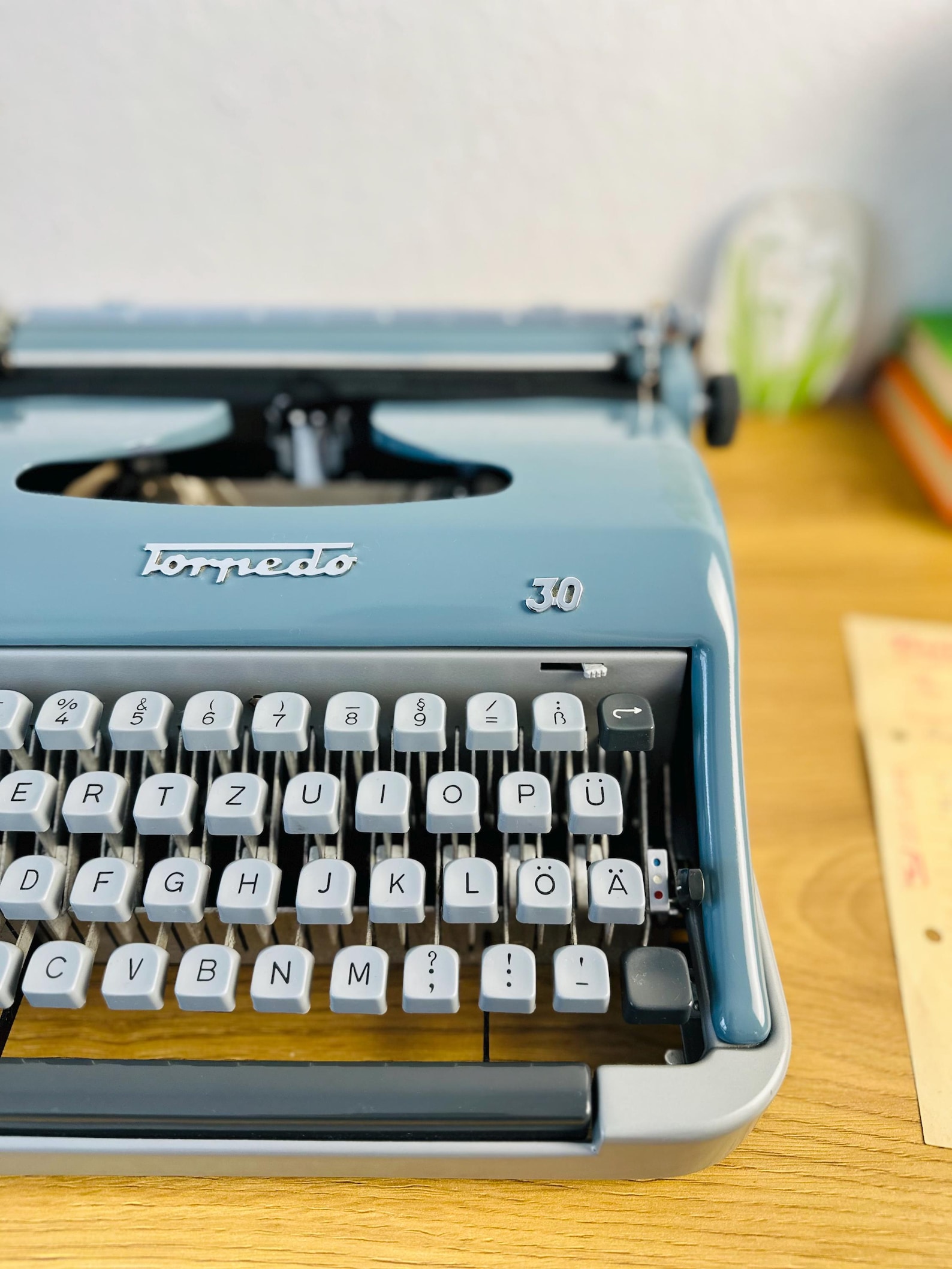 Antique Torpedo 30 Typewriter – 1961, Blue, Vintage German Machine - Etsy