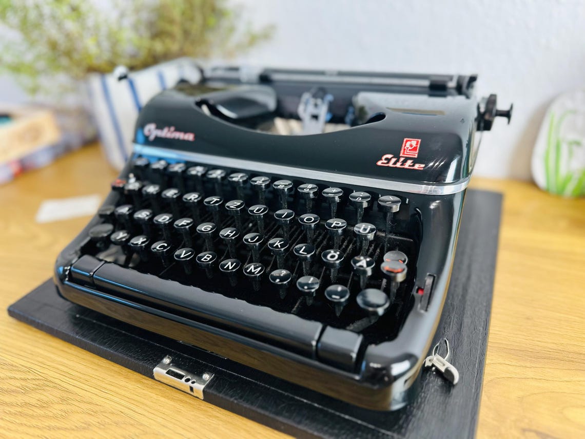 Optima Elite 1953 Black Typewriter – Vintage Retro Writing Tool - Etsy