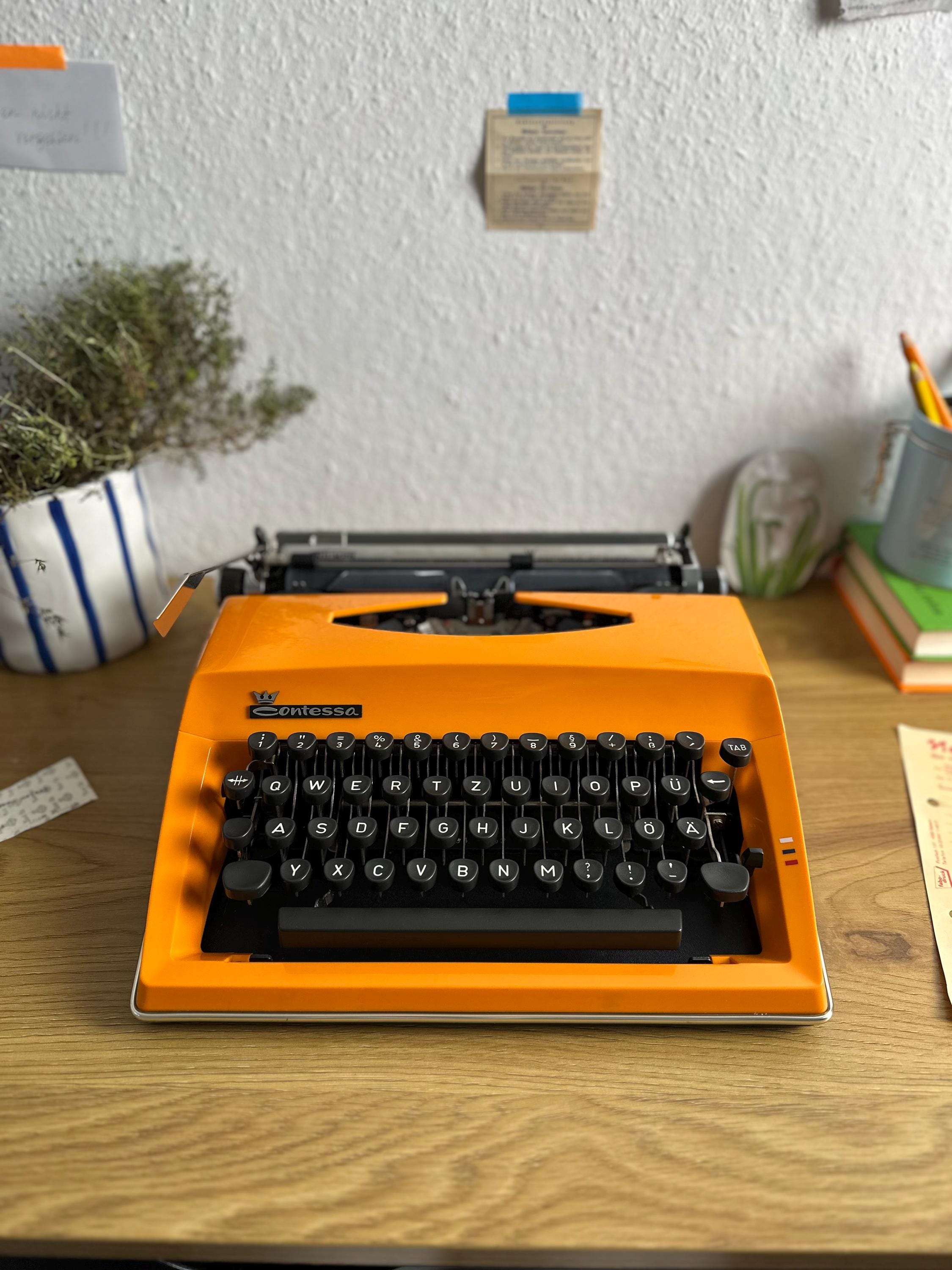 Vintage Adler Contessa De Luxe 1974 Orange Typewriter – Fully ...