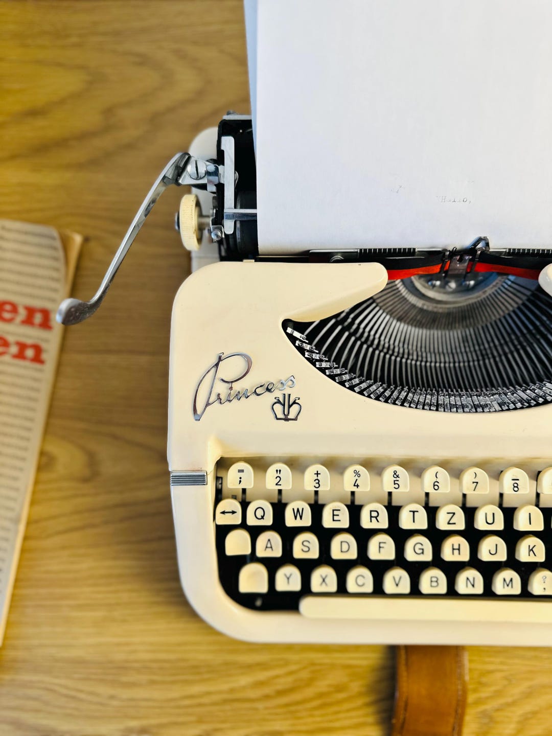 Princess Portable Typewriter: Beige German Antique, Working Condition ...