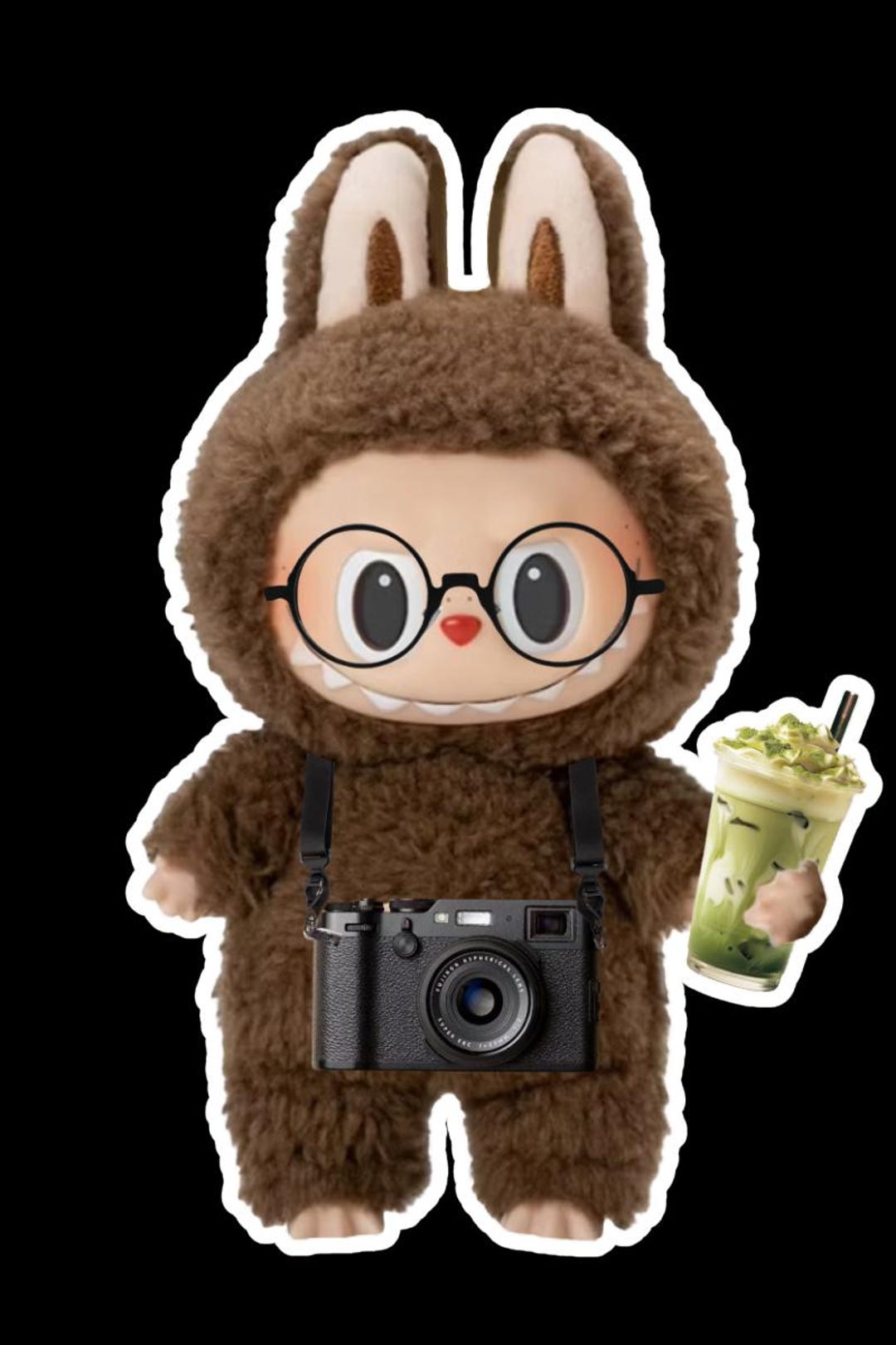 Labubu Matcha Sticker – Kawaii Bunny Bear Holding Iced Green Tea | Cute ...