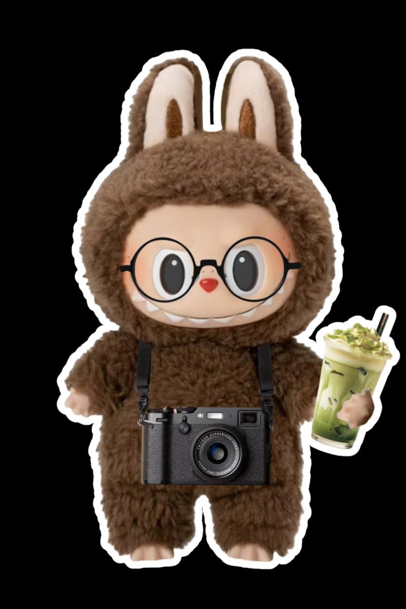 Labubu Matcha Sticker – Kawaii Bunny Bear Holding Iced Green Tea | Cute ...